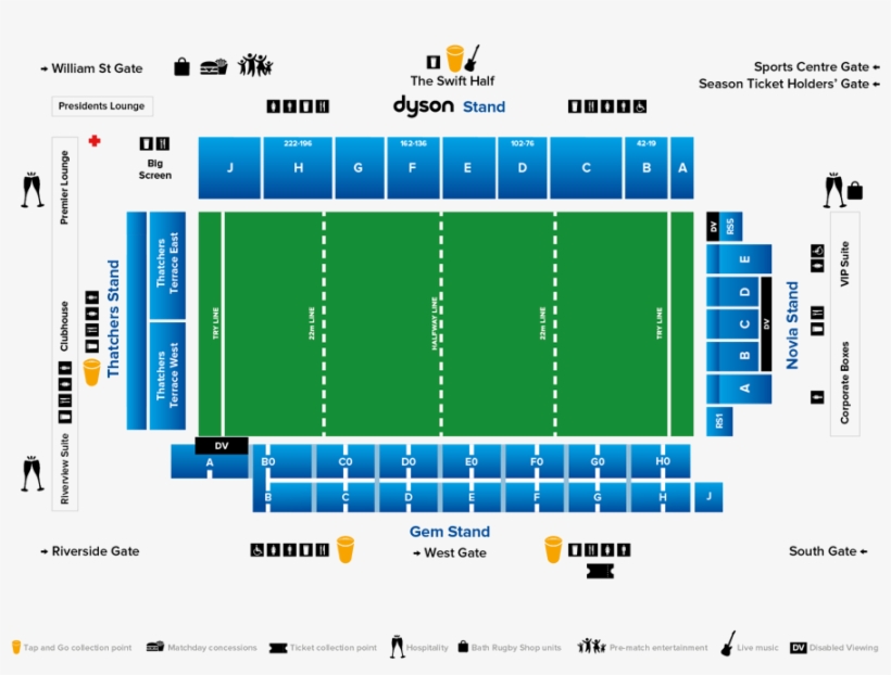 Bath City Centre Map - Bath Rugby Stadium Map - Free Transparent PNG ...