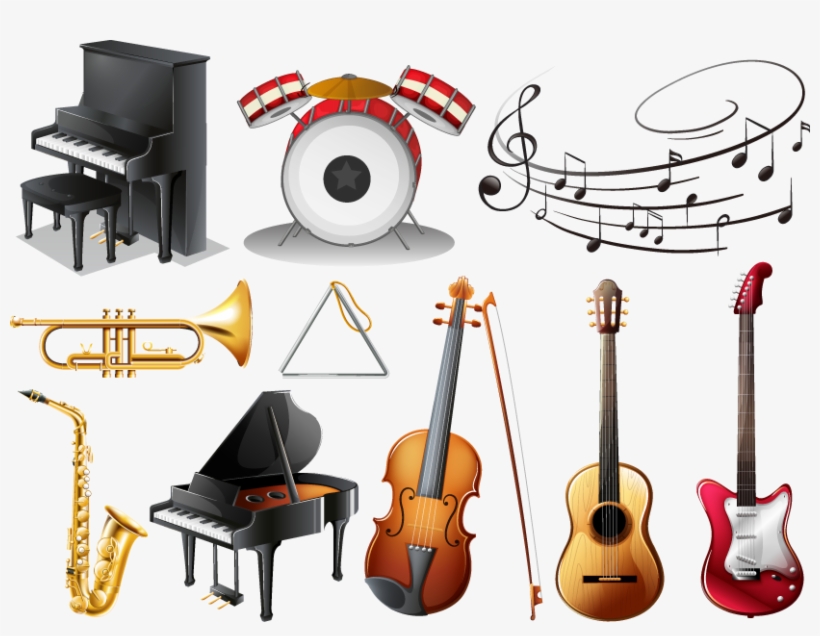 Kids Playing Instruments Clipart Black And White