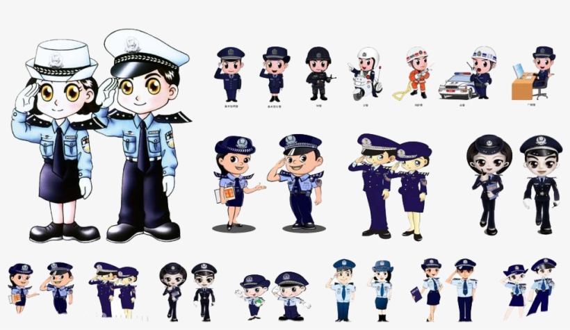 Police Officer Salute Public Security Cartoon - Security Cartoon - Free ...