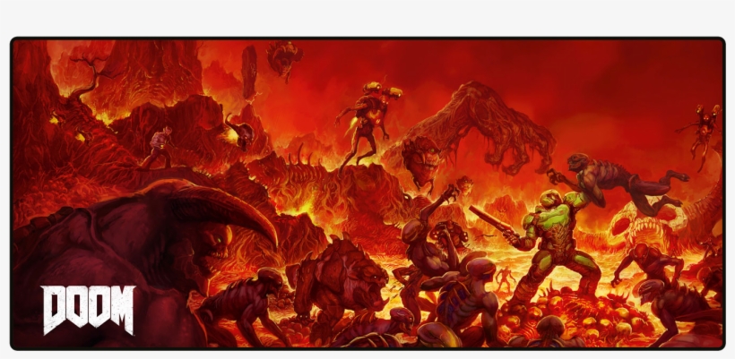 Doom Oversized Mousepad Retro - Doom Mouse Pad - Free Transparent PNG ...