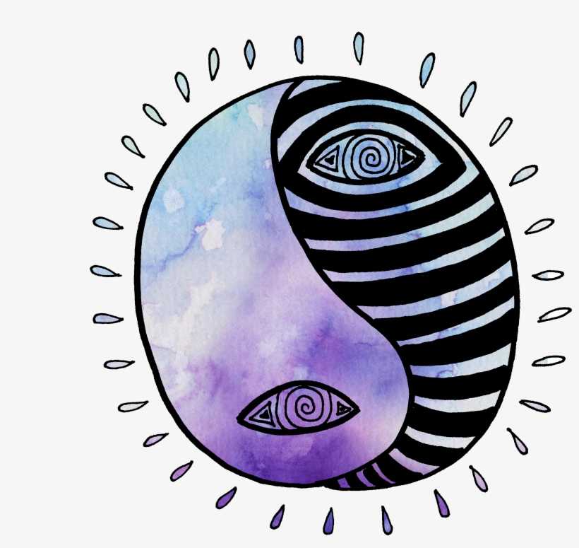 Watercolor Trippy Yin-yang - Trippy Yin Yang Png - Free Transparent PNG ...