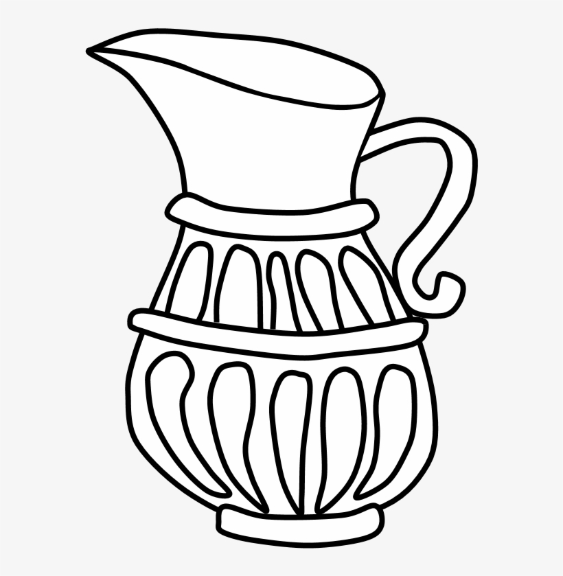 Jug Of Oil, Hanukkah, Black And White, Png - Line Art - Free ...