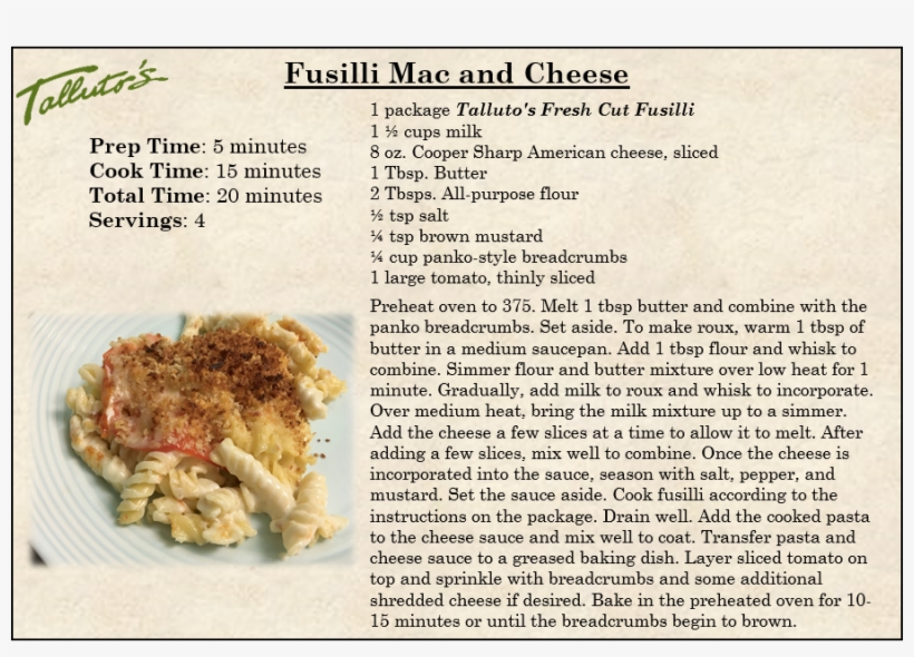 Recipes - Talluto's - Free Transparent PNG Download - PNGkey