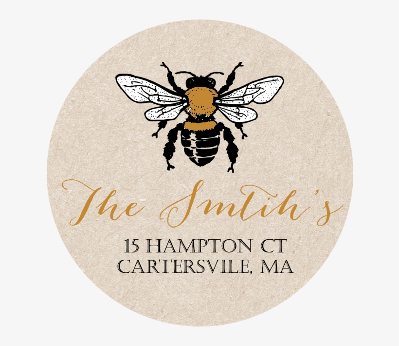 Honey Bee Return Address Label - Bumble Bee Vintage Black And White ...