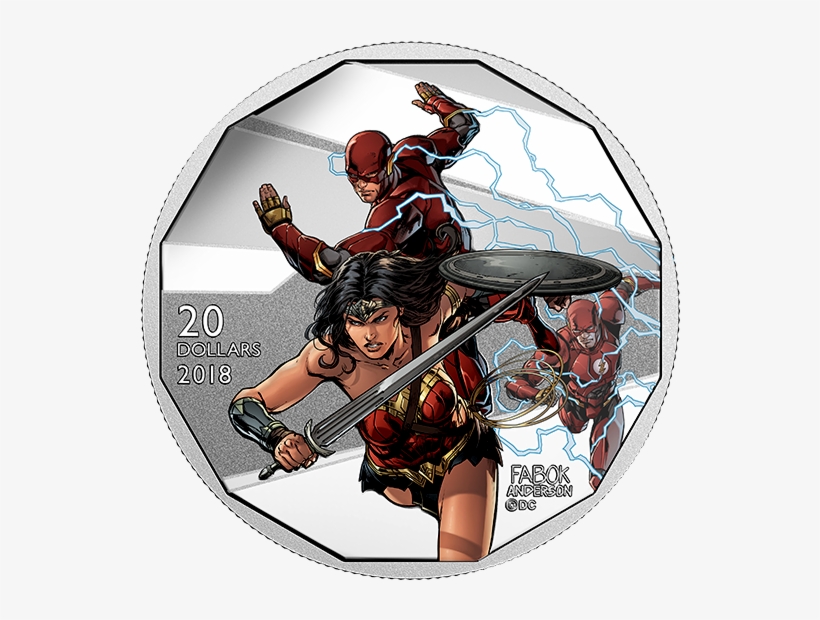 *the Flash And Wonder Woman - Flash Silver Coin - Free Transparent PNG ...