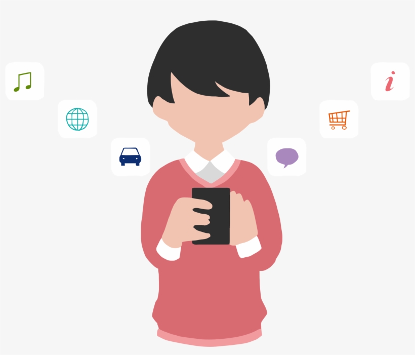 This Free Icons Png Design Of Man Using Smartphone - Free Transparent ...