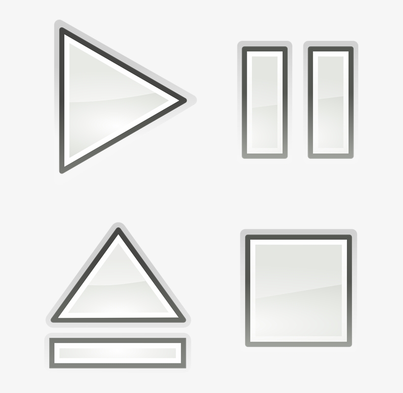 Pause Button Clipart Audio Play - Icon Play Pause Stop White - Free ...