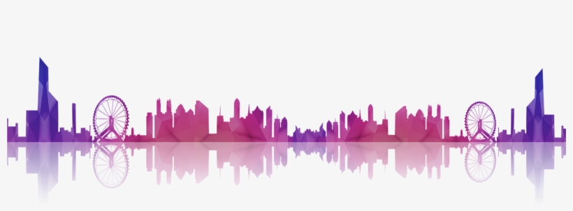 City Silhouette Poster - Gradient City - Free Transparent PNG Download ...