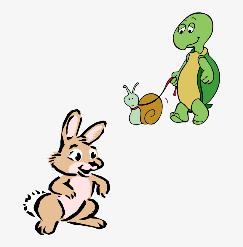 Rabbit And Turtle Clipart Girl