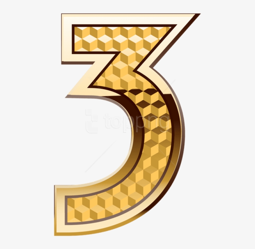 Free Png Download Gold Number Three Clipart Png Photo - Three Gold Png ...