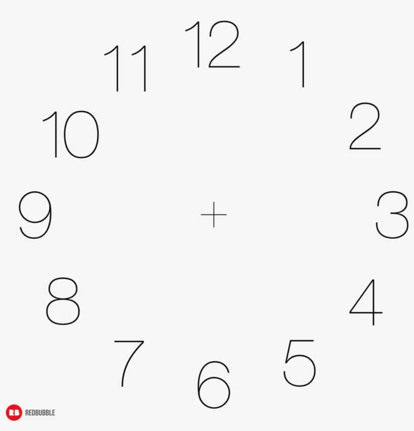 Rb Clock By Ifourdezign Plain Numbers - Clock Numbers Png White - Free ...