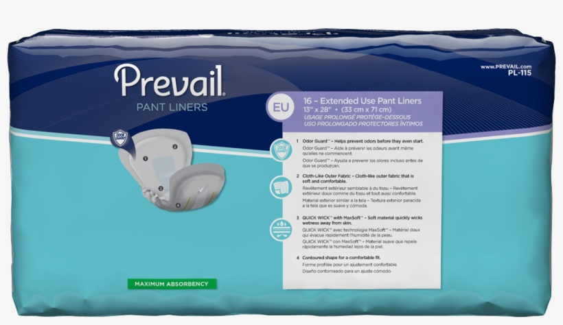 Prevail® Incontinence Liner 28 Inch Length Heavy Absorbency - Coffee ...