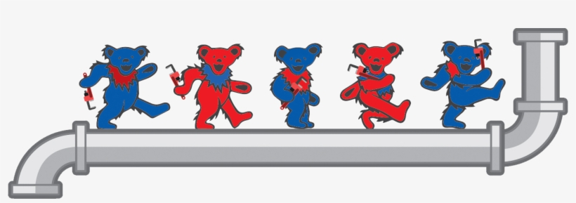Grateful Plumber Dancing Bears - Colorful Bears Band - Free Transparent ...