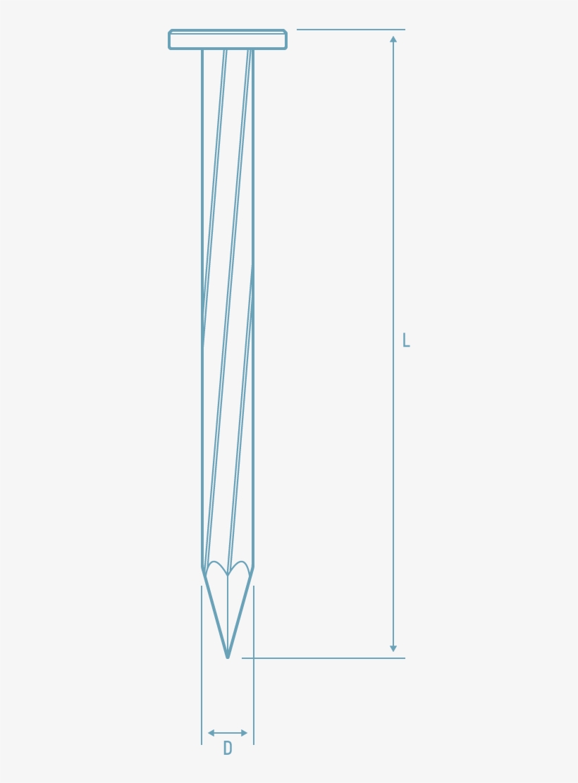 Angular Spiral Shank Concrete Nail - Drawing - Free Transparent PNG ...