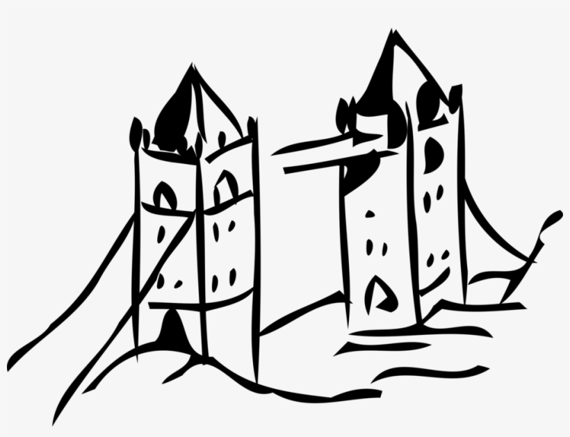 Vector Illustration Of Tower Bridge Bascule And Suspension - Tower ...