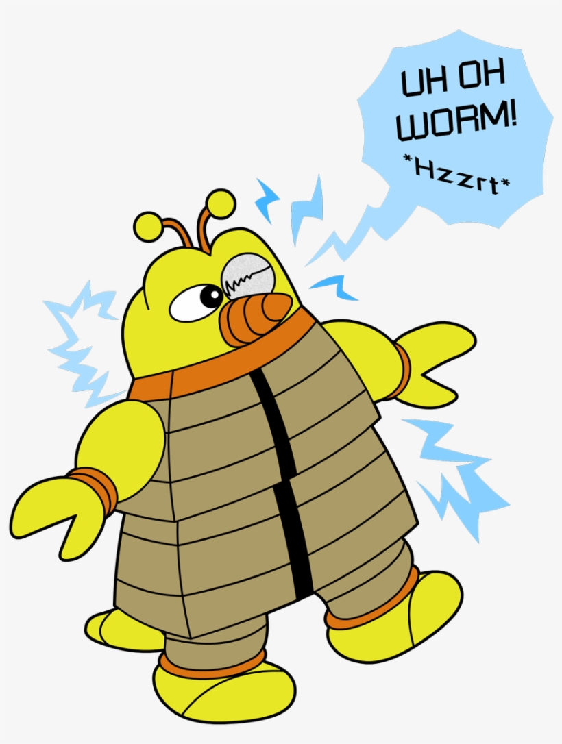 Uh Oh Worm Moguera Got A Virus Somehow D - Cartoon - Free Transparent ...