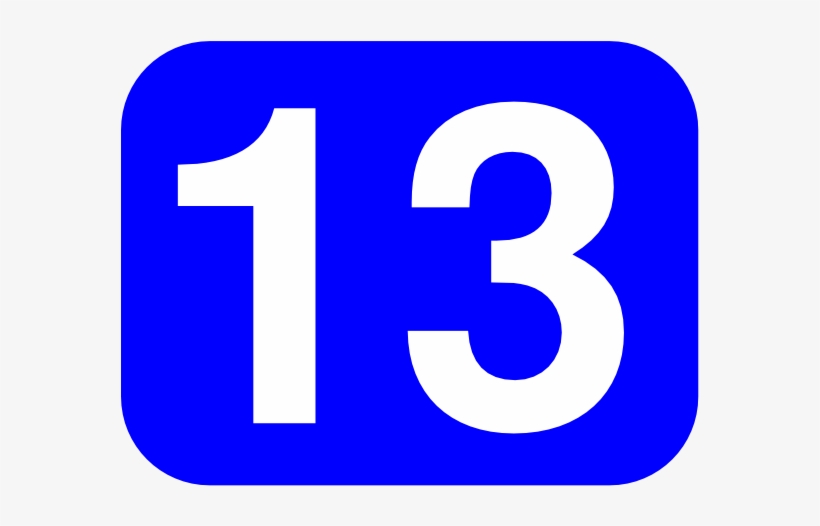 Blue Rounded Rectangle With Number 13 Svg Clip Arts - Free Transparent ...