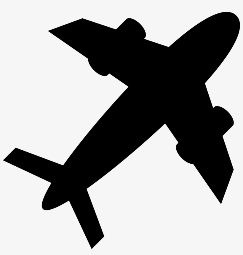 Plane Diagonal Silhouette - Plane Flat Icon Png - Free Transparent PNG ...