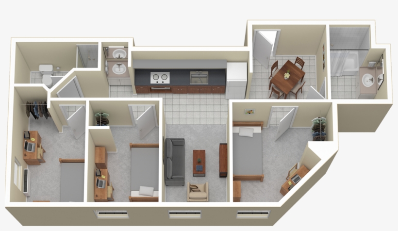3br Floor Plan - Floor Plan - Free Transparent PNG Download - PNGkey