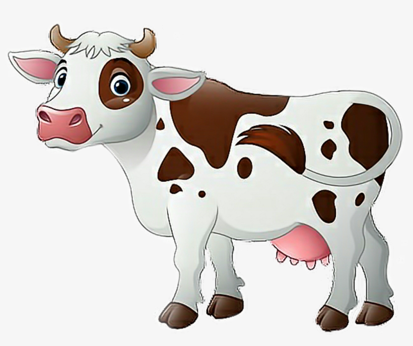 Vaca Sticker - Cow Cartoon With White Background - Free Transparent PNG ...