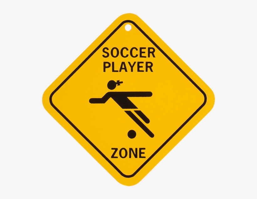 Female Soccer Player Zone Street Sign - W14 1 Sign - Free Transparent ...
