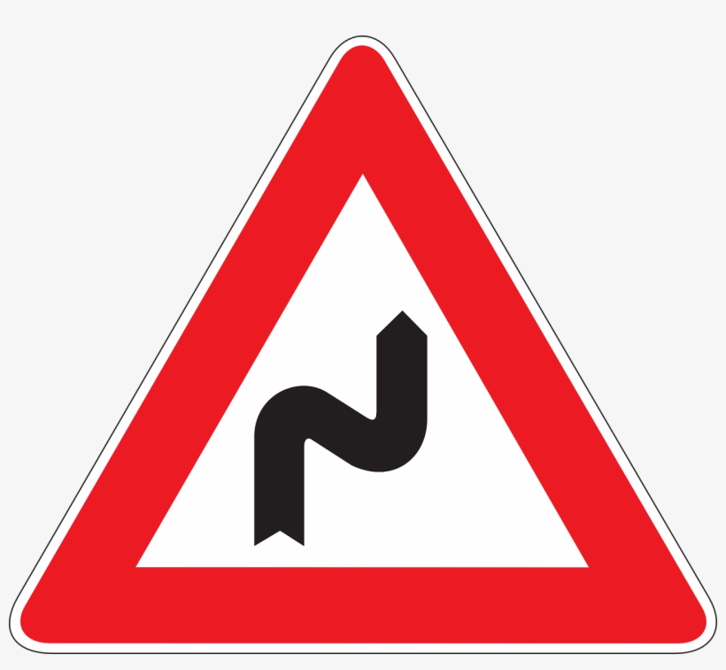 Warning Bends Drive - Road Signs Narrow Bridge - Free Transparent PNG ...