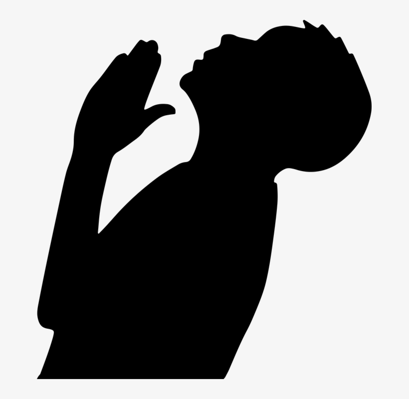 Child Praying Silhouette Clipart