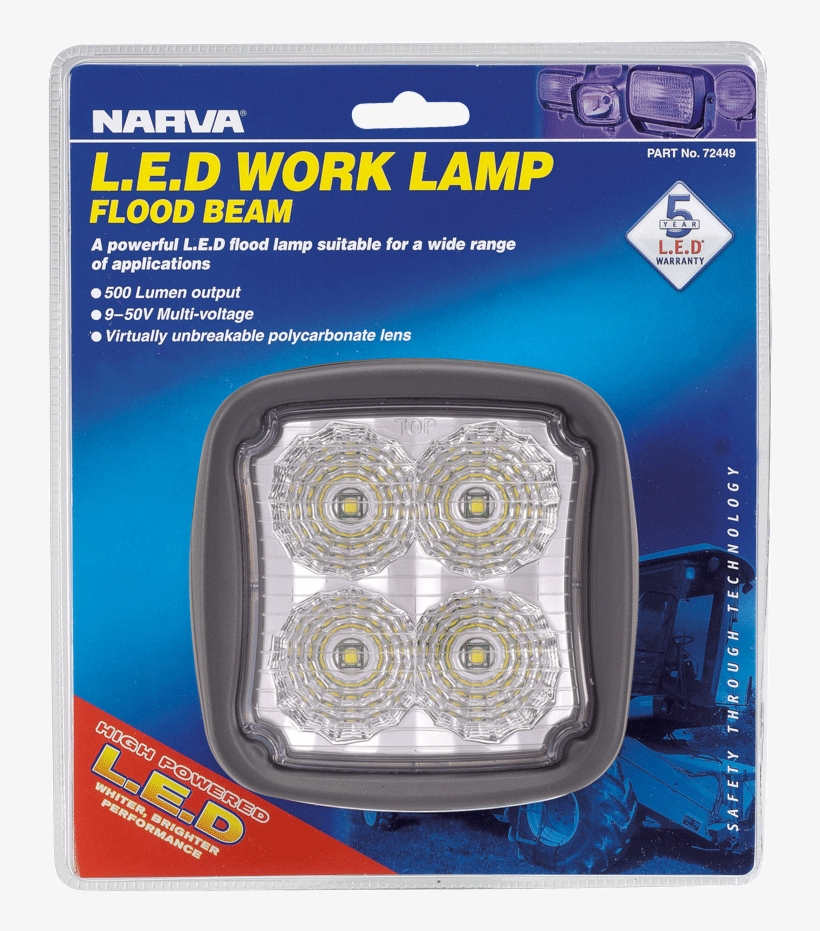 D Work Lamp Flood Beam - Light-emitting Diode - Free Transparent PNG ...