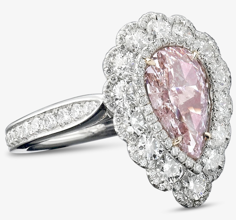 Fancy Pink Diamond Ring, - Engagement Ring - Free Transparent PNG ...