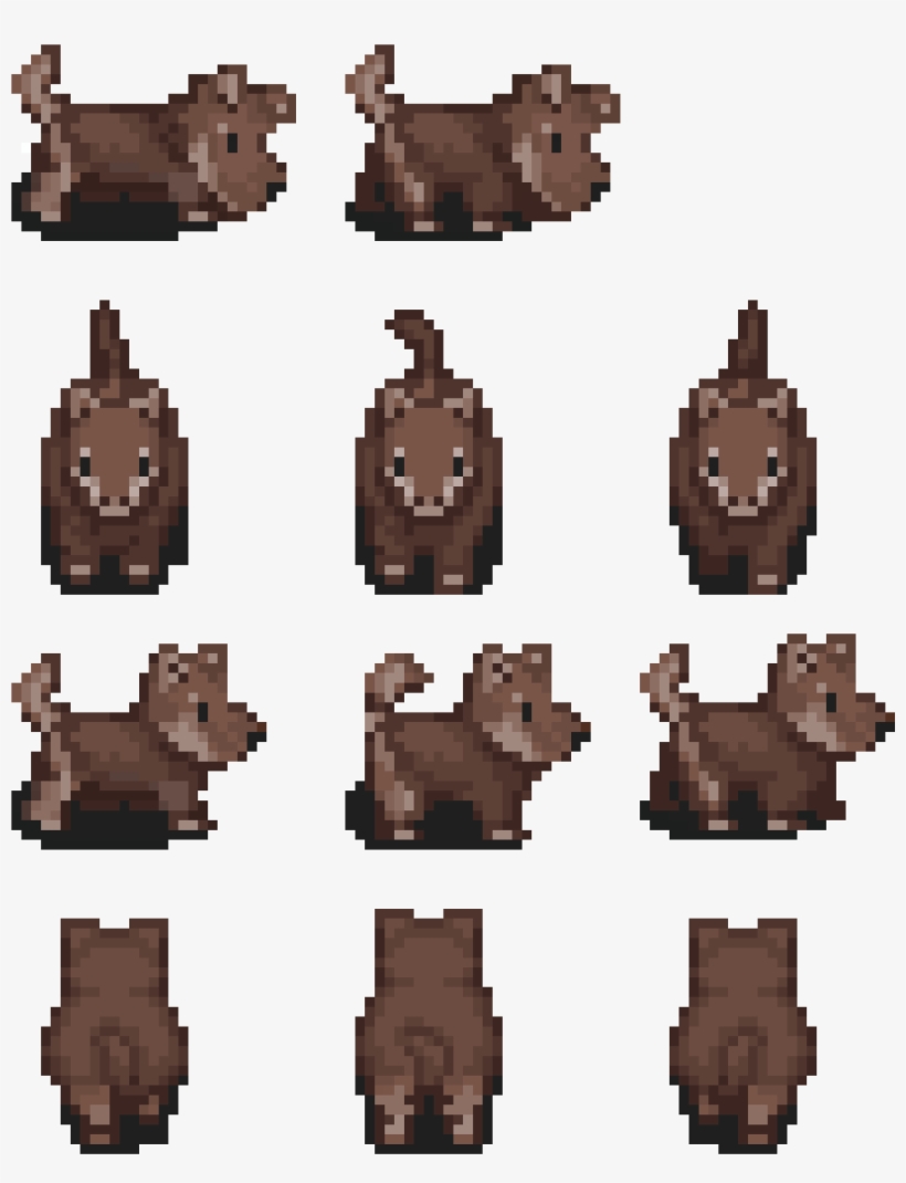 My Sprite Sheet Of A Dog I Made For A Game I Am Working - Cookie - Free ...