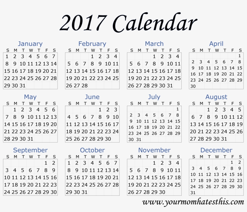 2017 Calendar Download - Printable 2019 Yearly Calendar - Free ...