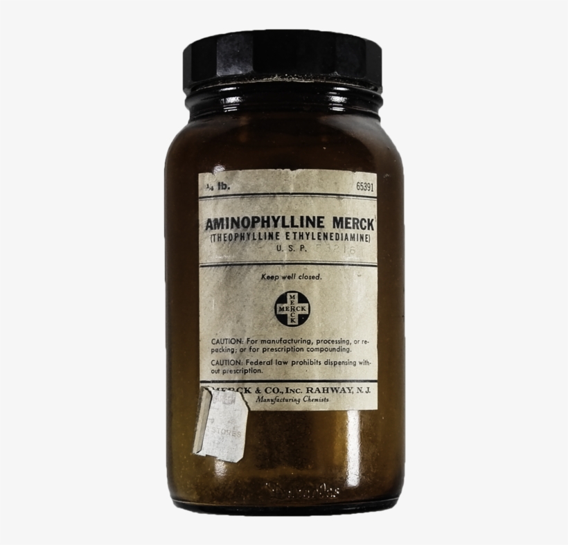 Aminophylline Merck Pharmacy Bottle - Free Transparent PNG Download ...
