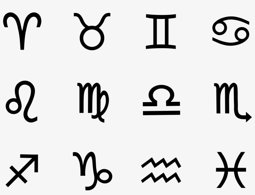 6437 X 4617 10 - Star Signs In Symbols - Free Transparent PNG Download ...