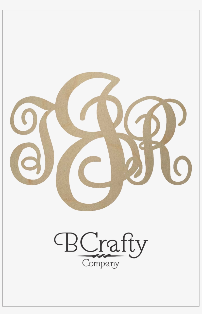 Wooden Script Monogram Initials - Calligraphy - Free Transparent PNG ...
