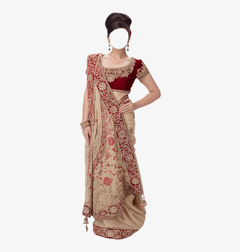Product Details - Red Designer Bridal Saree - Free Transparent PNG ...