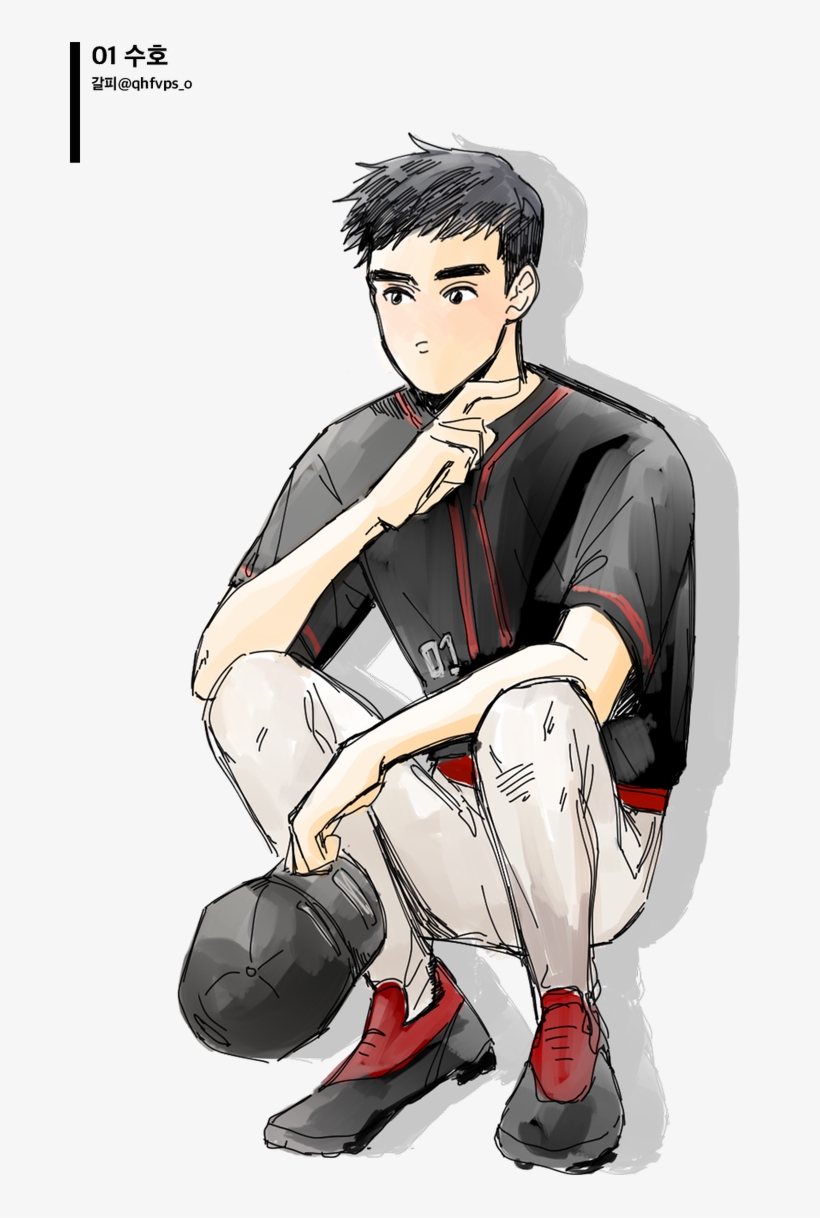 [fanart Project] Exo Baseball Sehun Http - Sitting - Free Transparent ...