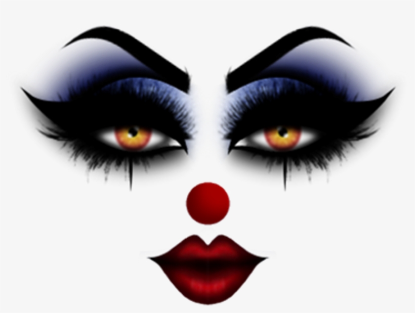 Clown Face Blue Black Eyes Evil Horror Cartoon Effects - Transparent ...