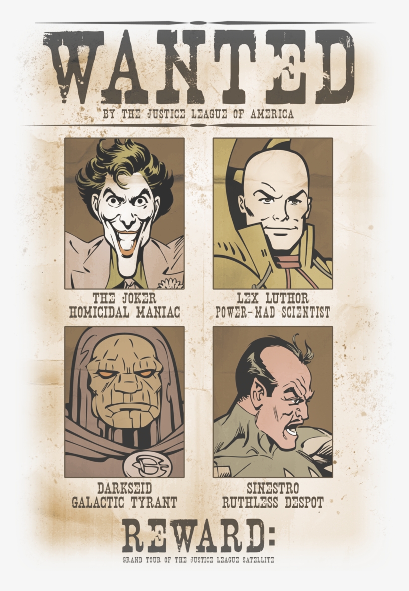 Dc Comics Wanted Poster Juniors T-shirt - Wanted Poster - Free ...