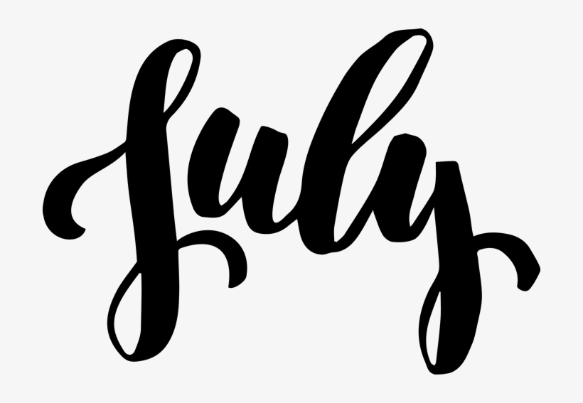July Rubber Stamp - July Calligraphy Png - Free Transparent PNG ...