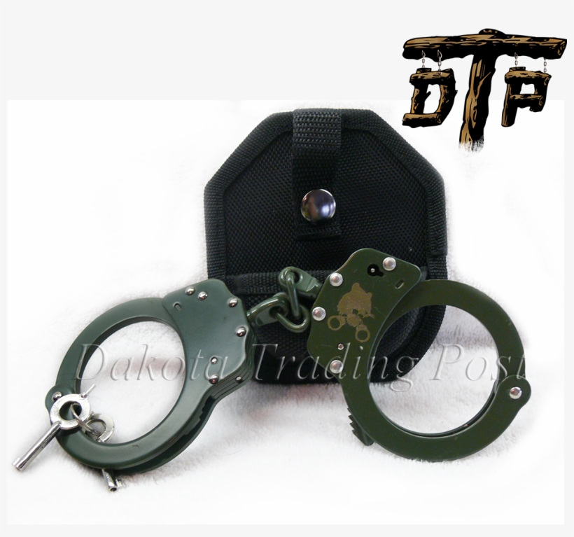Green Plated Double Lock Police Handcuffs - Strap - Free Transparent ...