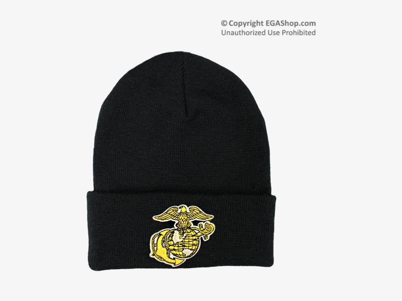 Black With Yellow Eagle, Globe And Anchor At The Ega - Beanie - Free ...