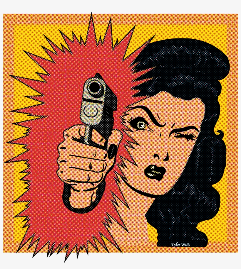 Vector Halftone Old Comic - Vintage Comic Women Art - Free Transparent ...