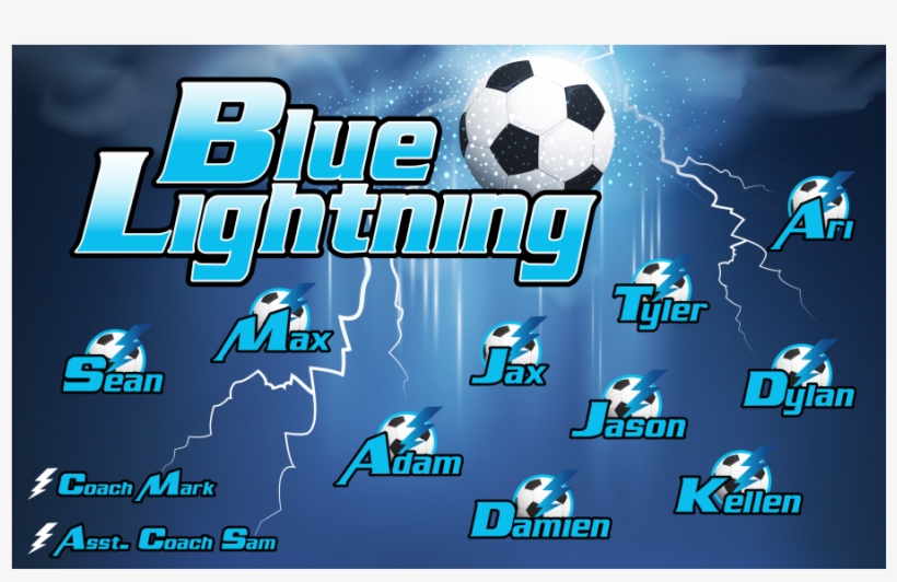 3'x5′ Vinyl Banner Blue Lightning - Kick American Football - Free ...