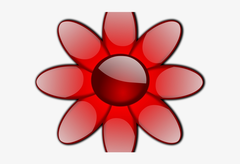 Red Flower Clipart Symmetrical Flower - Flowers Clip Art - Free ...