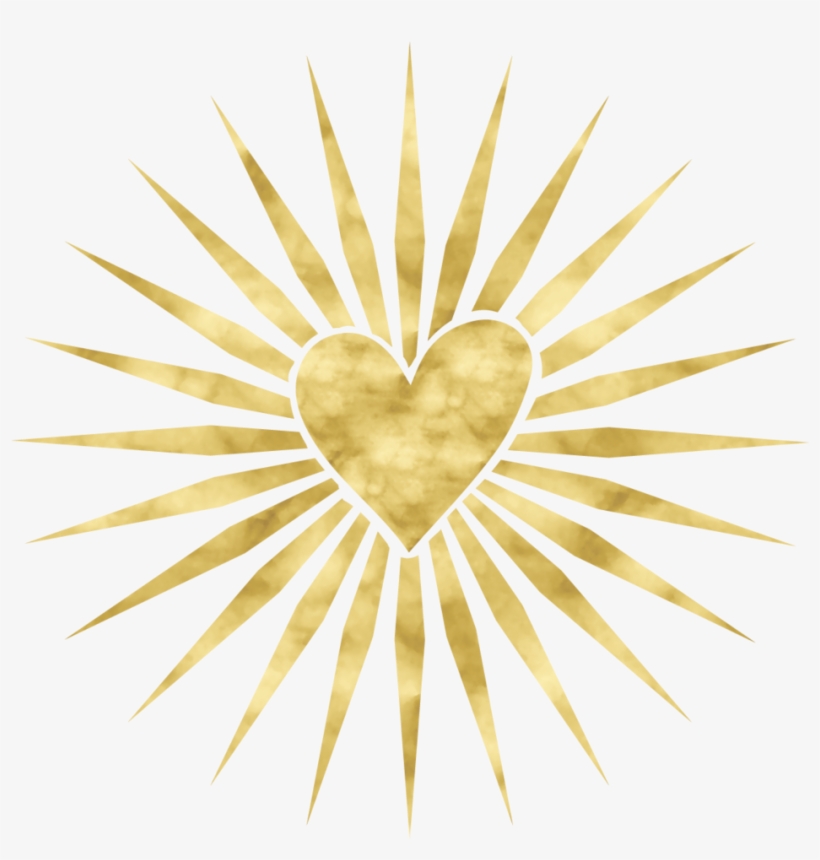 Heart-rays - Golden Flower Sun Clipart - Free Transparent PNG Download ...