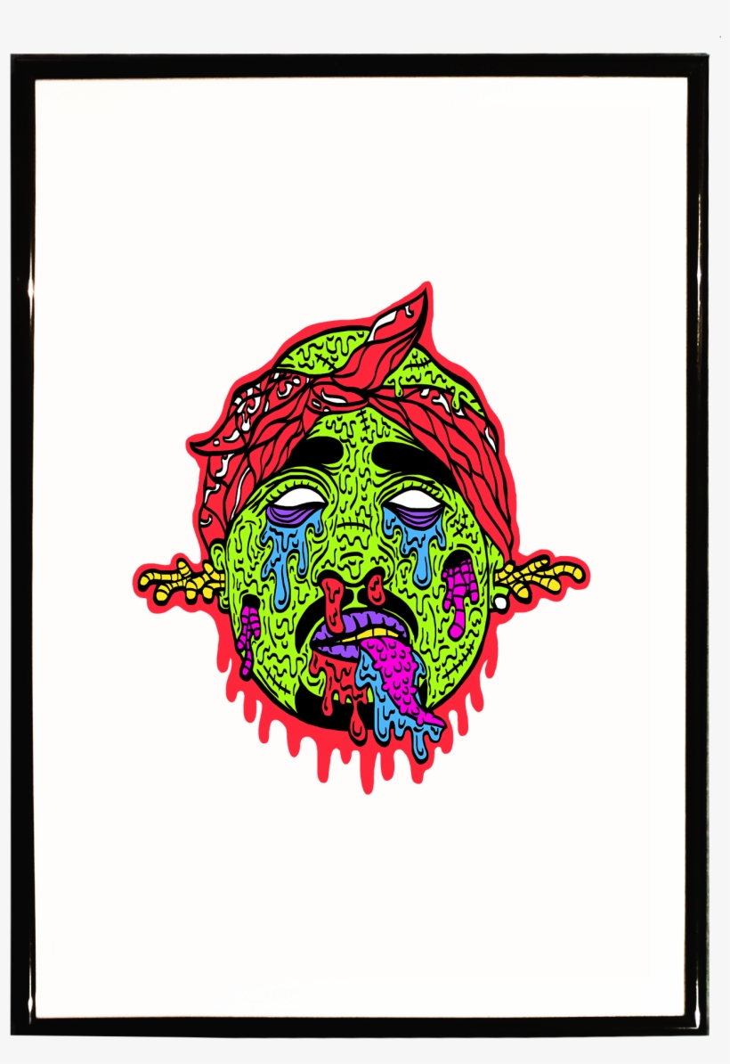 Zombie Tupac Shakur A3 Print $24 - Illustration - Free Transparent PNG ...