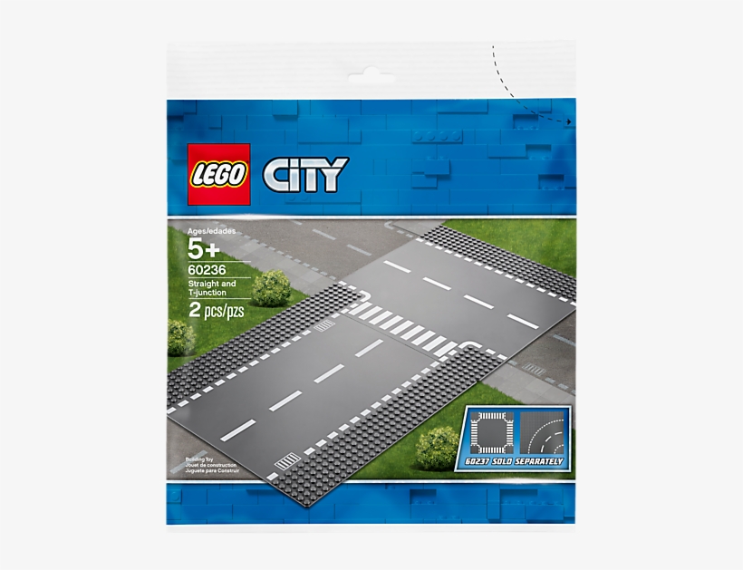 Straight And T-junction - Lego City 60236 - Free Transparent PNG ...