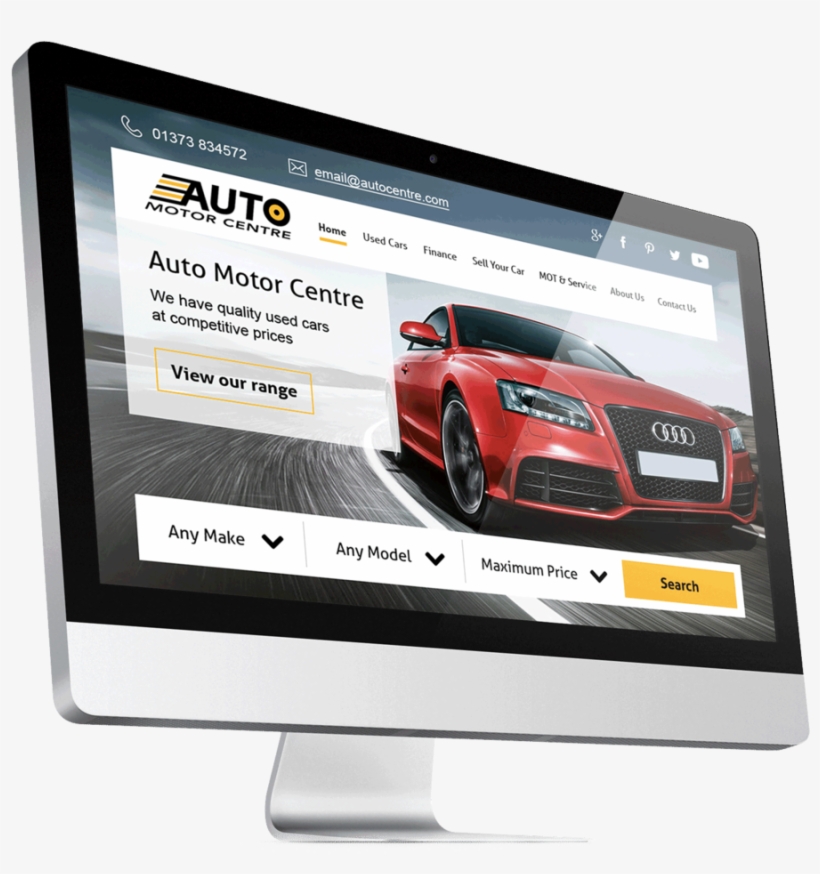 Desktop Auto Motor Website Mock Up - Free Transparent PNG Download - PNGkey