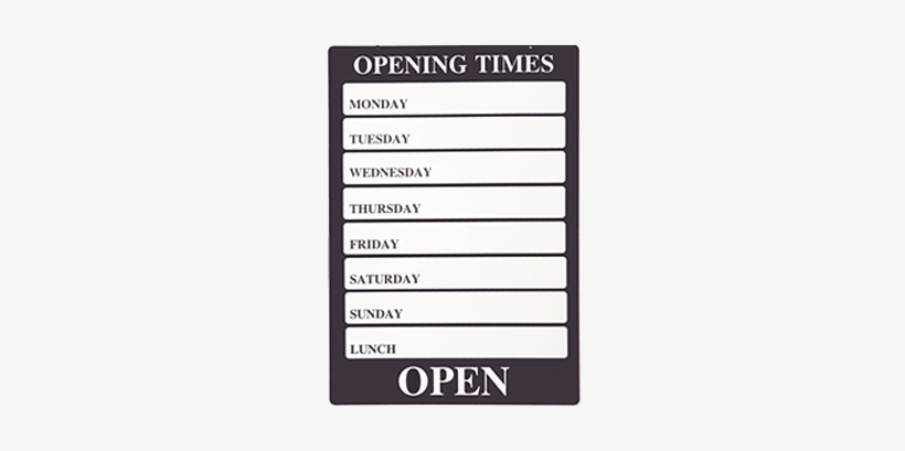 Opening Times Hanging Sign - Opening Hours Png - Free Transparent PNG ...
