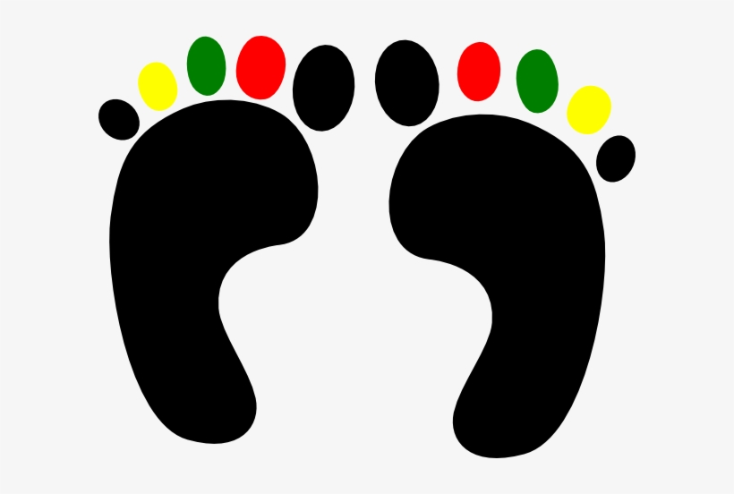Footprints With Multi Colored Toes Svg Clip Arts 600 - Free Transparent ...